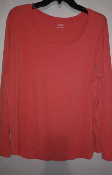 bcg | Tops | Bcg 2x Red Scoop Neck Long Sleeve Top | Poshmark